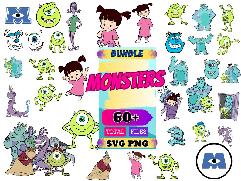 Monsters Svg, Characters SVG, Monsters for Cricut, Monsters Head Svg ...