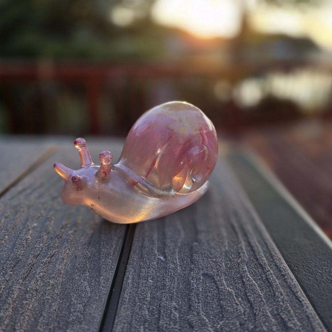 Pale Pastel Pink Resin Snail Planter - Etsy