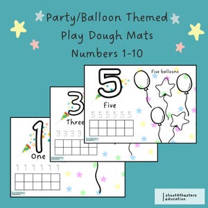Party/balloon Themed Play Dough Mats/fine Motor Skills/teacher Resource ...