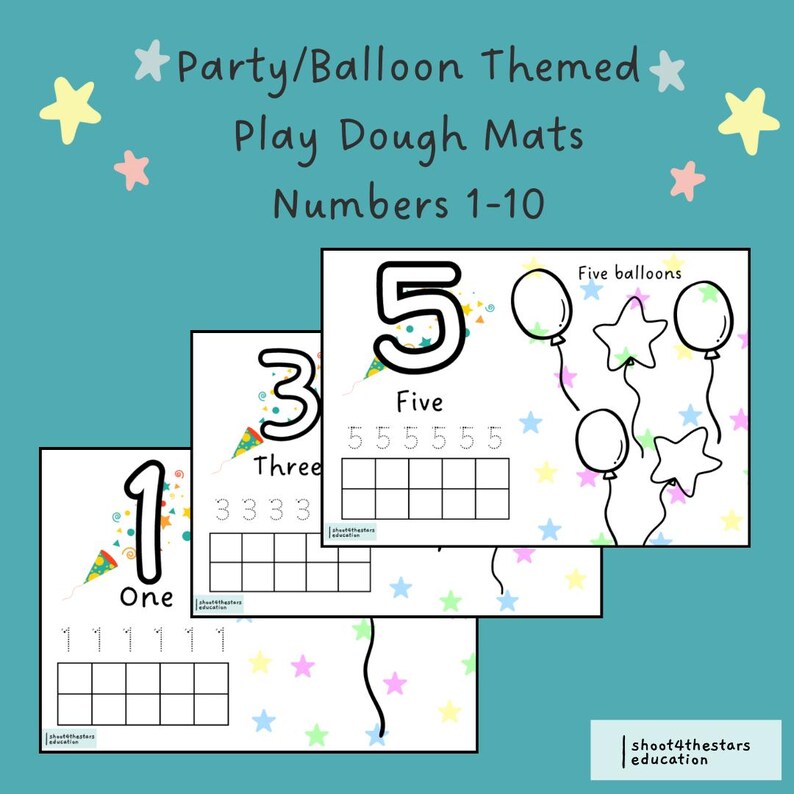 Party/balloon Themed Play Dough Mats/fine Motor Skills/teacher Resource ...