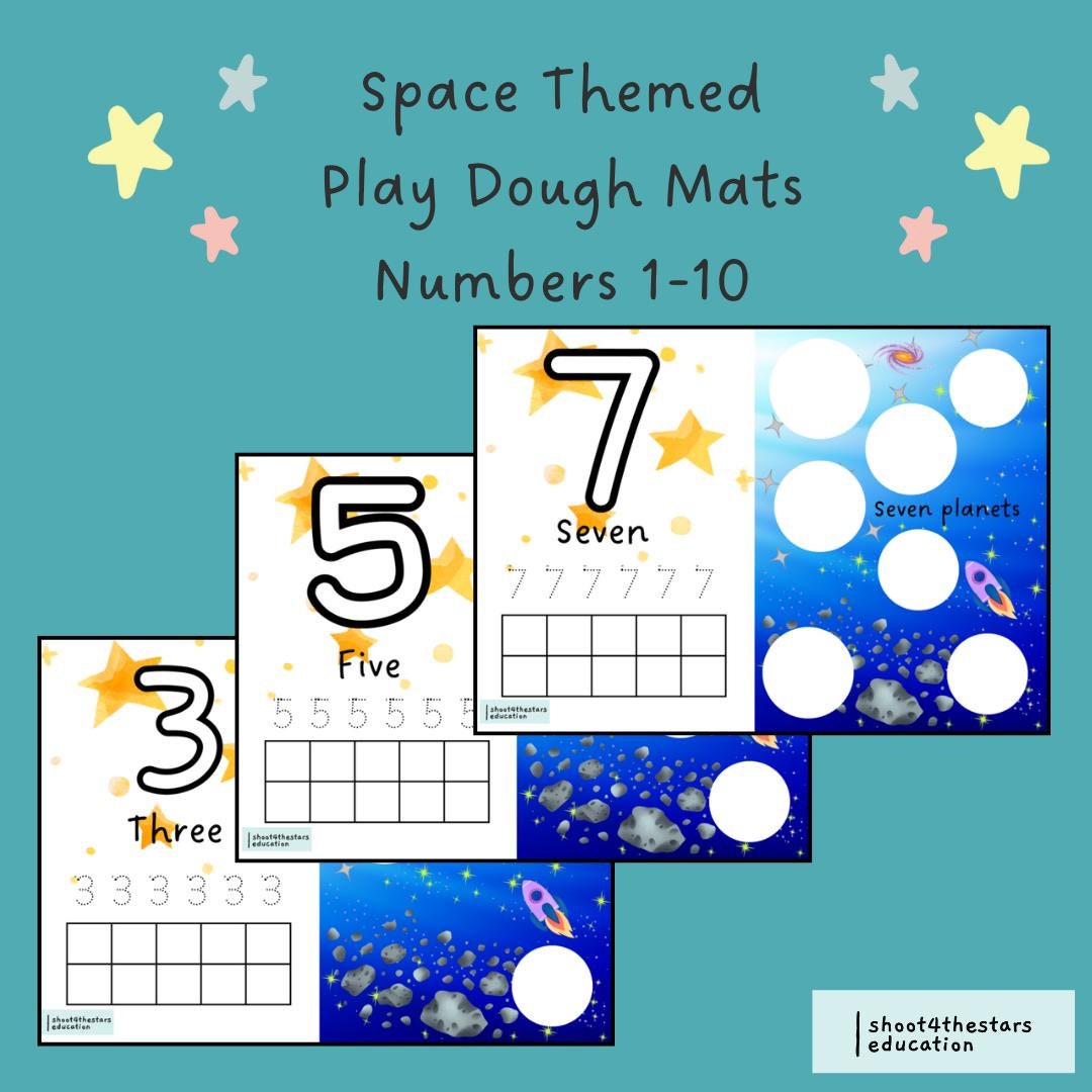 Space Theme Play Dough Mats/numbers 1-10/fine Motor/counting and ...
