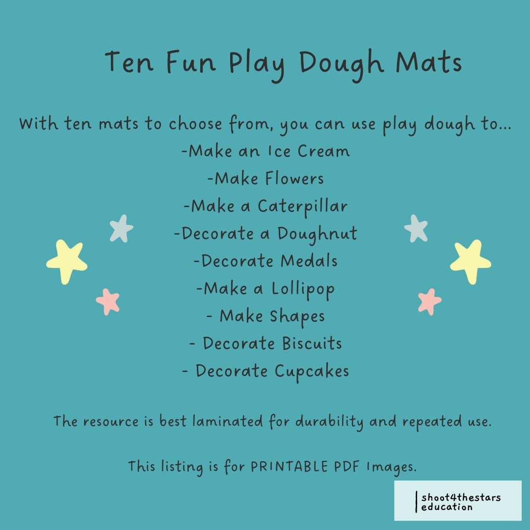 Ten Fun Play Dough Mats/fine Motor Skills/summer Activity/make an Ice ...