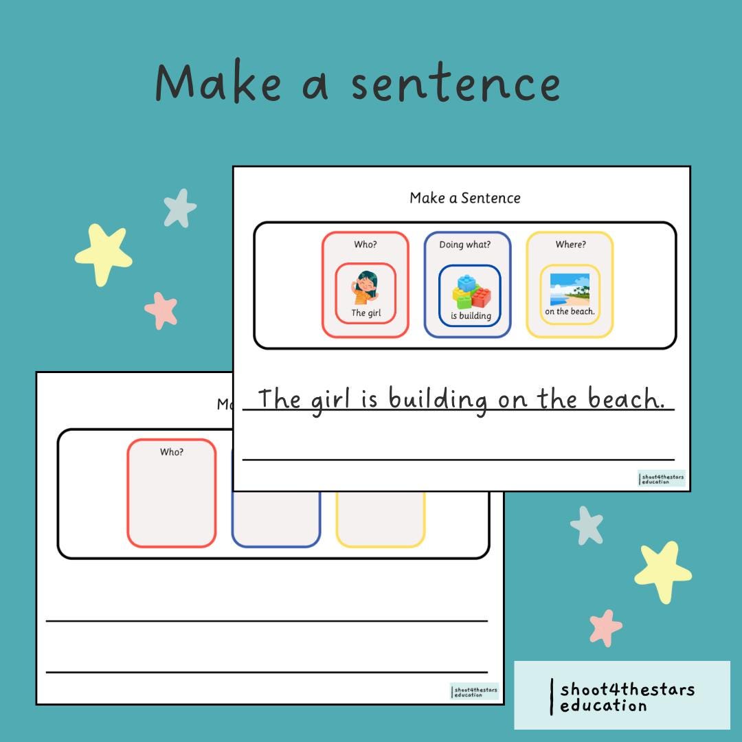 Printable Sentence Building Activity/make a Sentence/simple Sentences ...