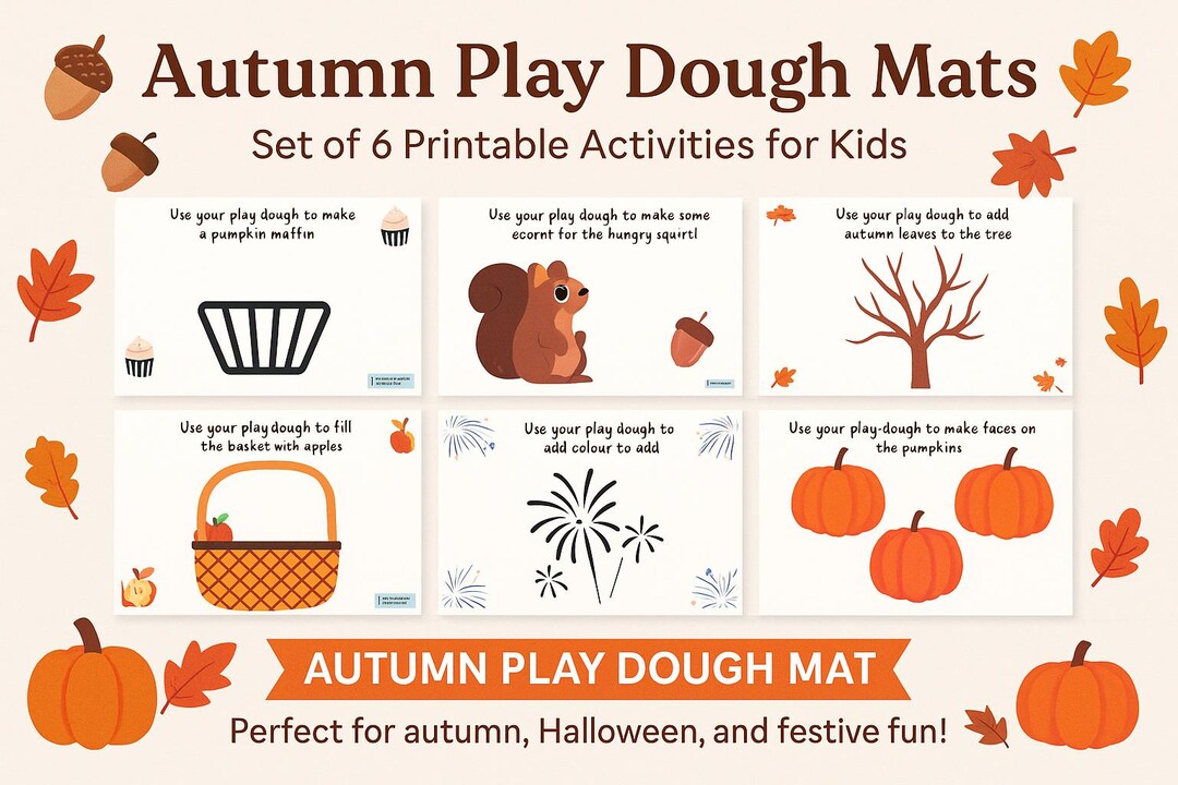 Fall Playdough Mats Printable | Autumn Activities | Fine Motor Skills ...