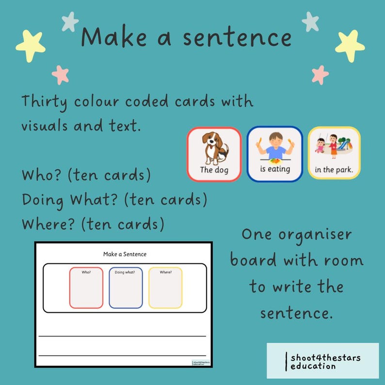 Printable Sentence Building Activity/make a Sentence/simple Sentences ...