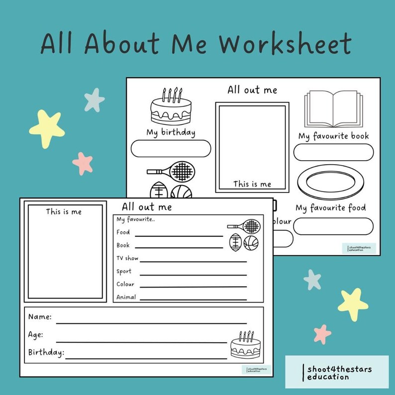 All About My Worksheet/back to School/ice-breaker/favourite Book ...