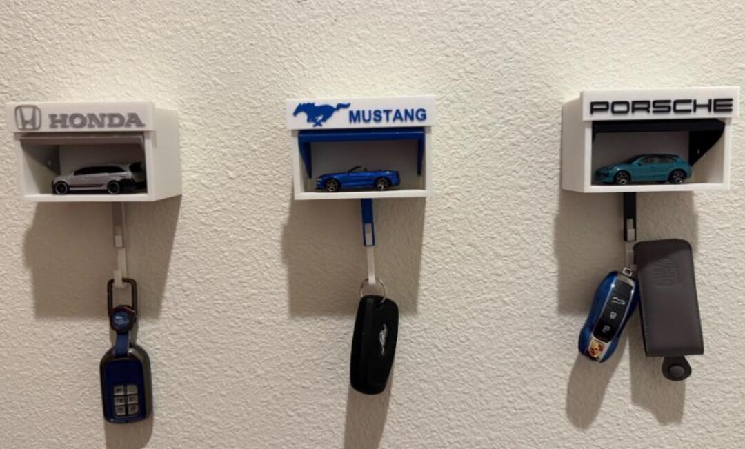 Mini Garage Key Holder – Hidden Toy Car Display With Optional Custom ...