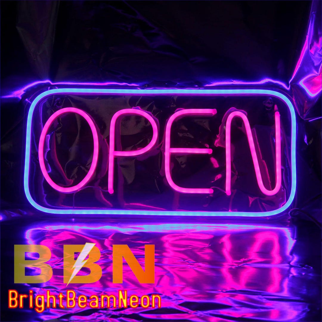 Open Neon Sign Custom Handmade Real Glass Neon Business Open Sign Shop ...