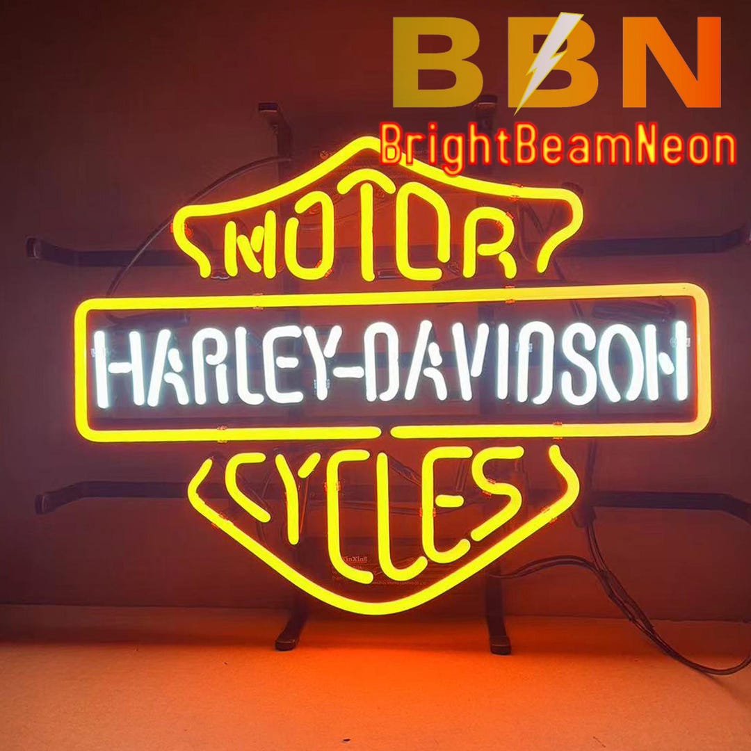 Harley-dayvidsoh Neon Beer Bar Sign Home Bar Decor Wall Art Custom ...