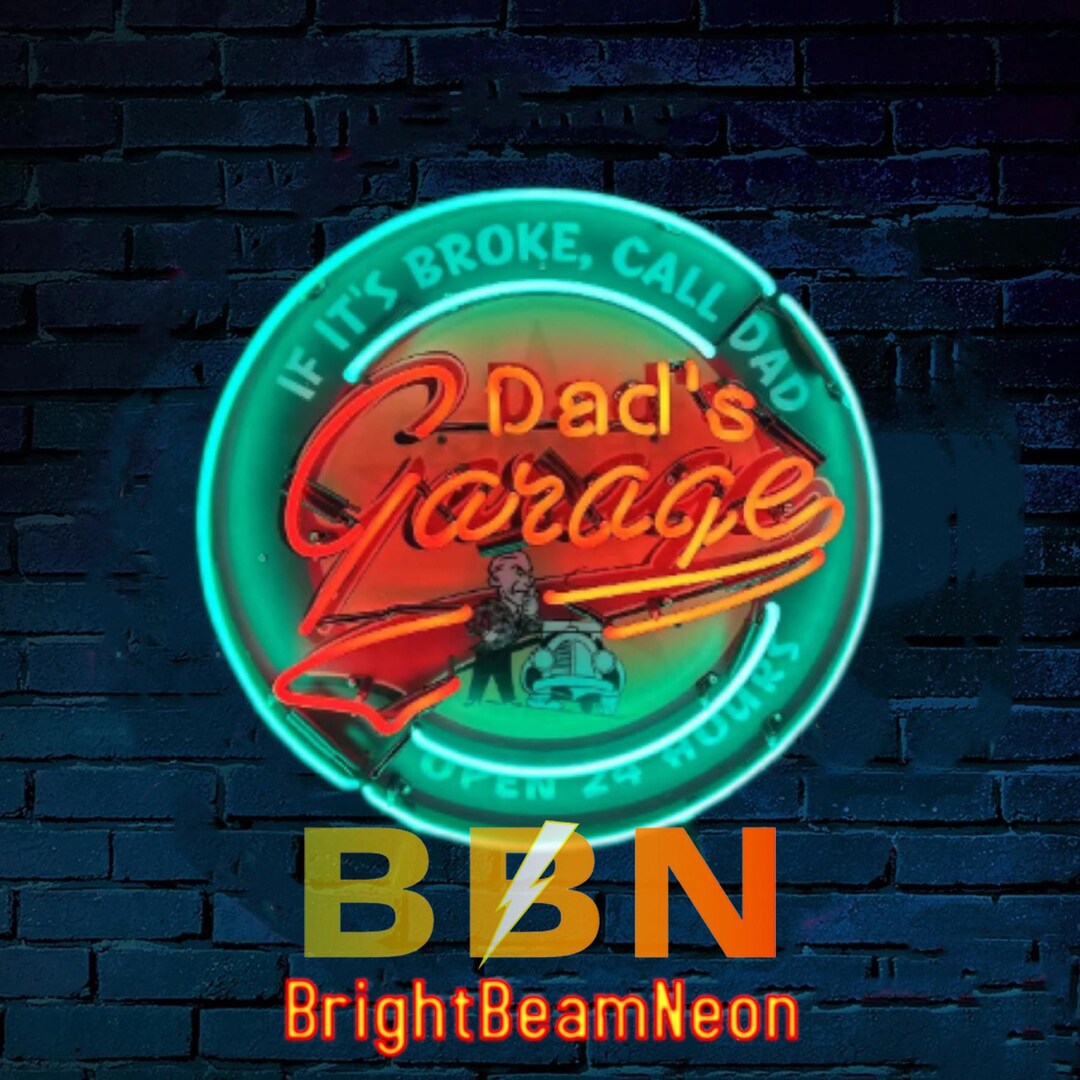 Carage Dad's Neon Sign Home Bar Decor Wall Art Handmade Personalized ...