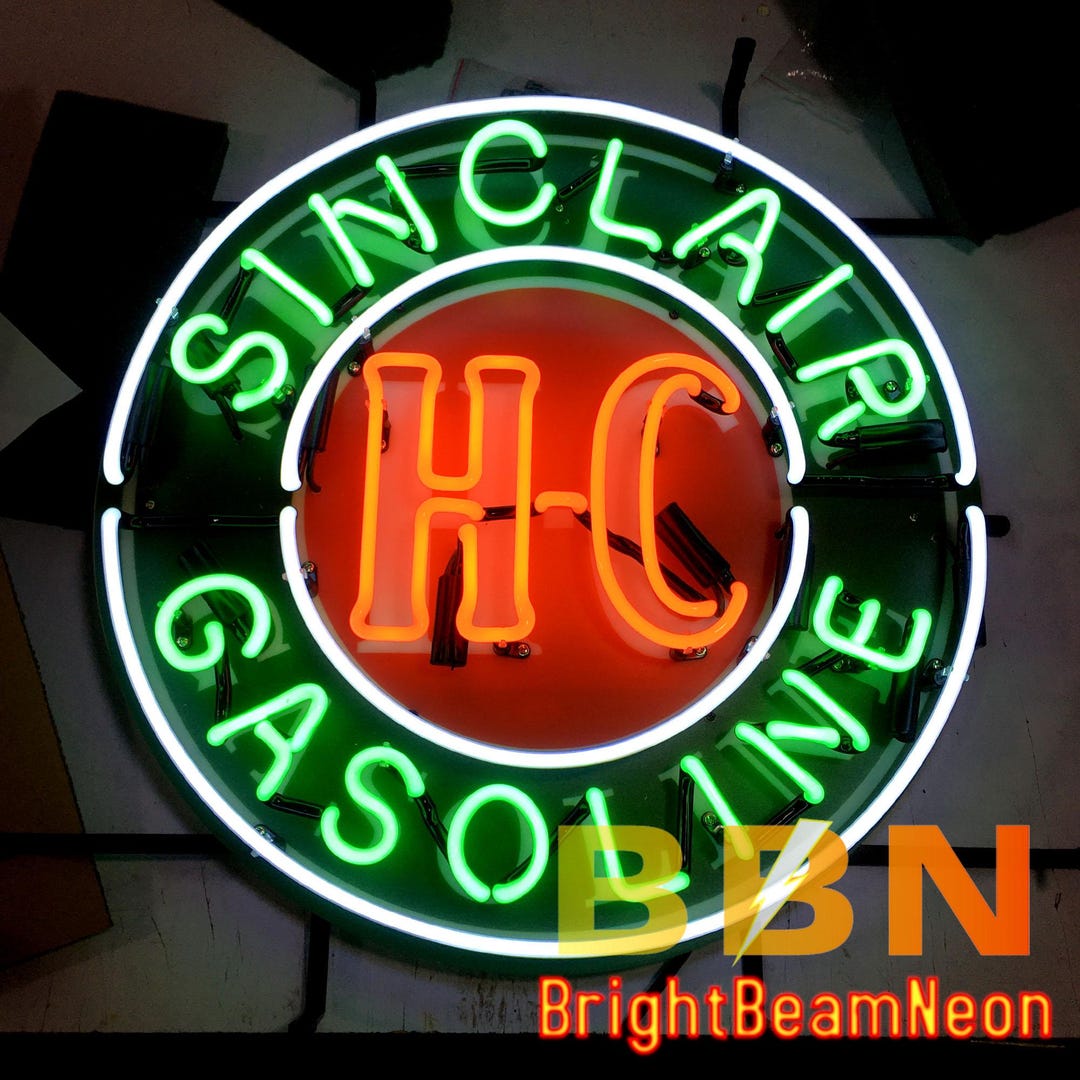 Vintage Sinclair HC Gasoline Neon Sign Retro Garage Decor Wall Art Man ...