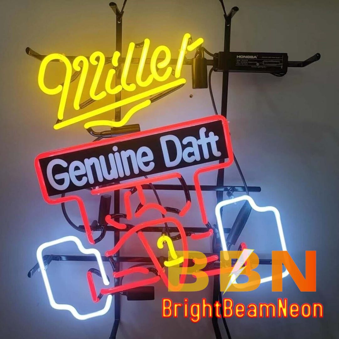Miller Genuine Daft Neon Sign Lights Home Decor Wall Art Handmade Real ...