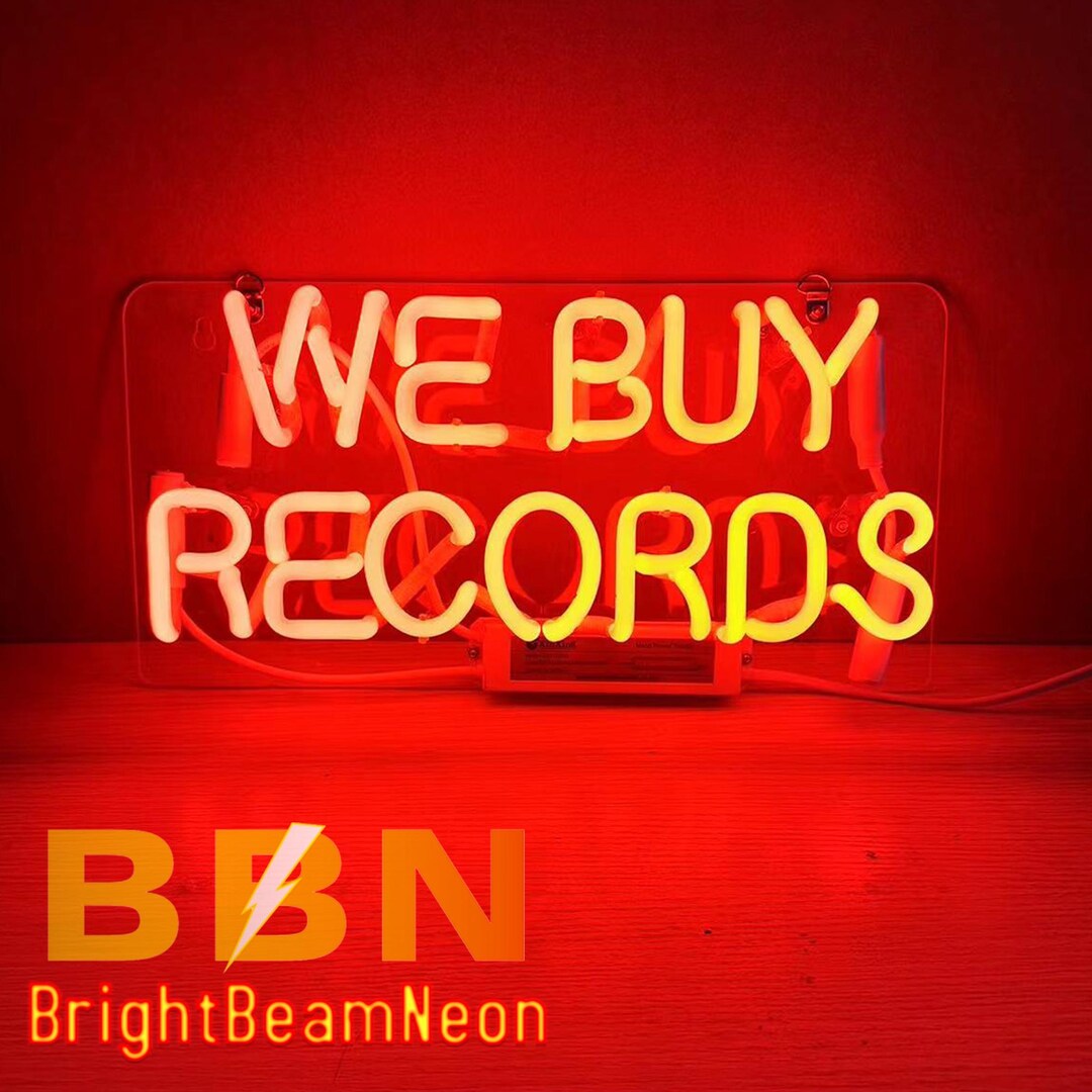 We Buy Records Neon Sign Personalized Neon Wall Art Ddecoration for ...
