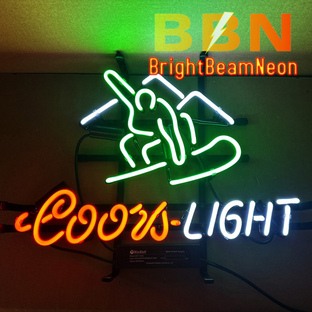 Vintage Coors Light Neon Beer Sign Beer Bar Decor Wall Art Man Cave ...