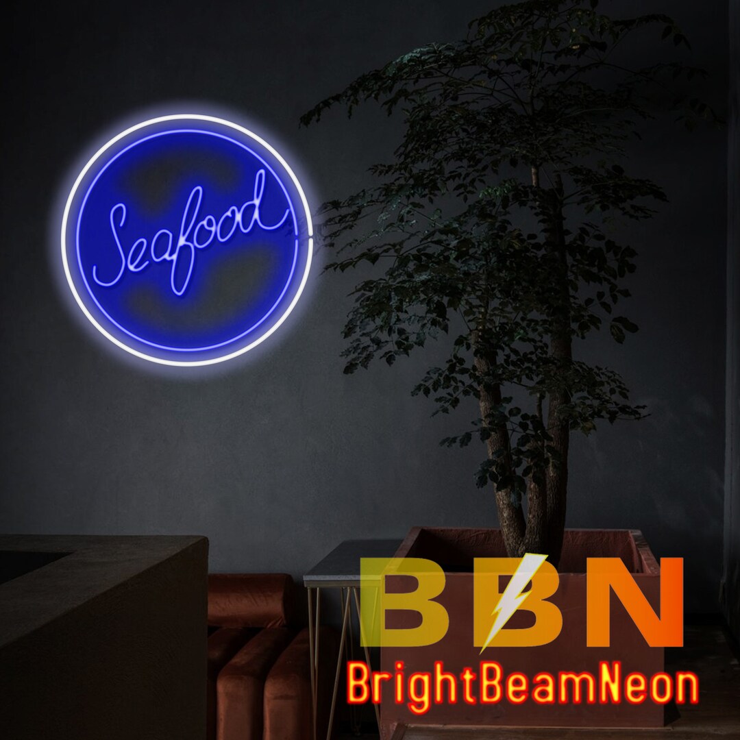 Seafood Neon Sign Add a Splash of Coastal Charm to Your Business ...