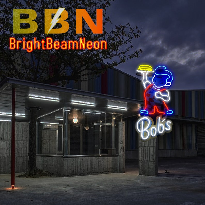 Bobs Big Boy Retro Neon Sign Perfect for Vintage Diner Decor Wall Art ...