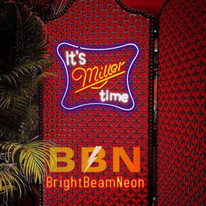It's Miller Time Neon Sign Beer Bar Decor Wall Art Personalized Sign ...