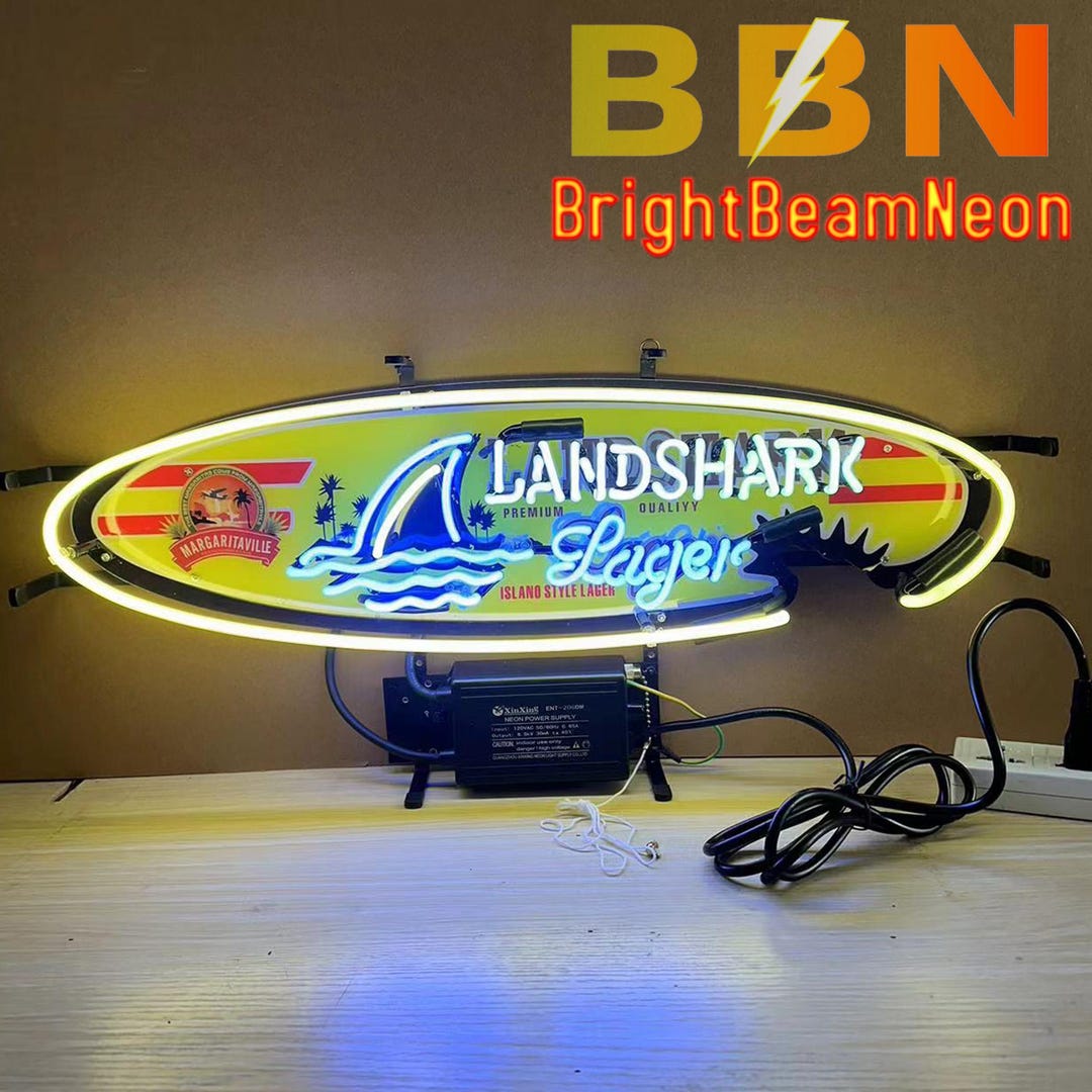 Land Shark Surfboard Neon Sign Surf Club Decor Wall Art Perfect ...