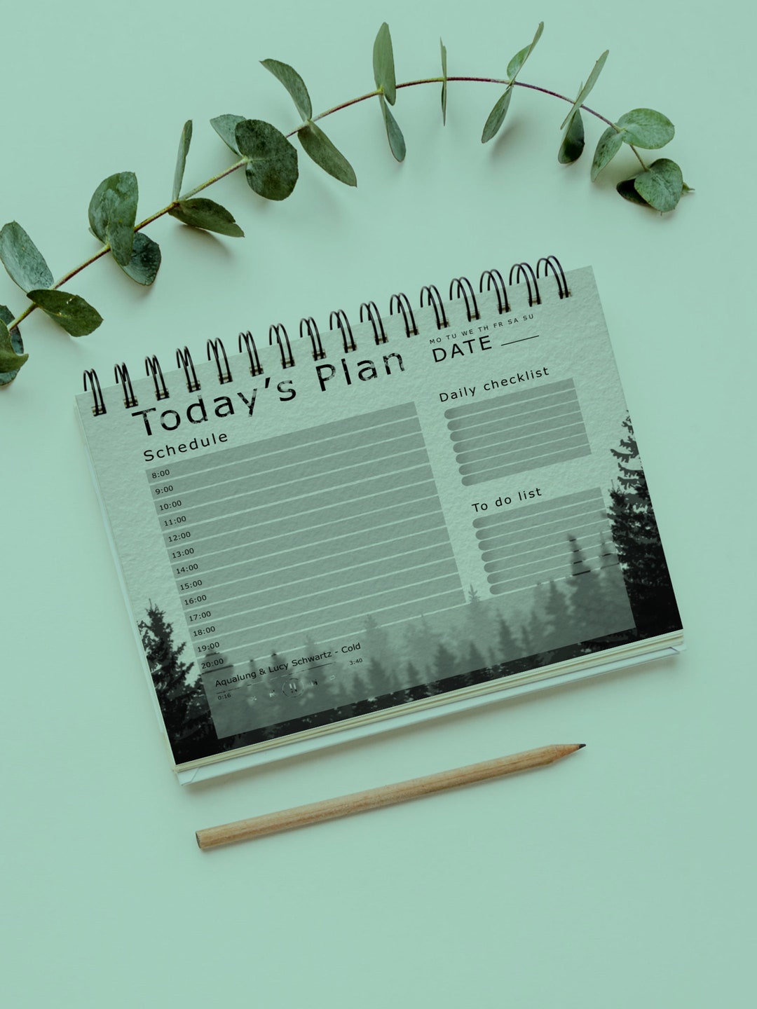 Digital Planner Daily Schedule & Checklist Printable Nature-inspired ...