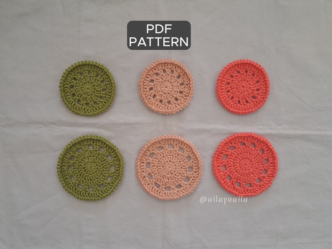 The Coaster Crochet Pattern, the Coaster PDF Pattern, Cup Coaster ...