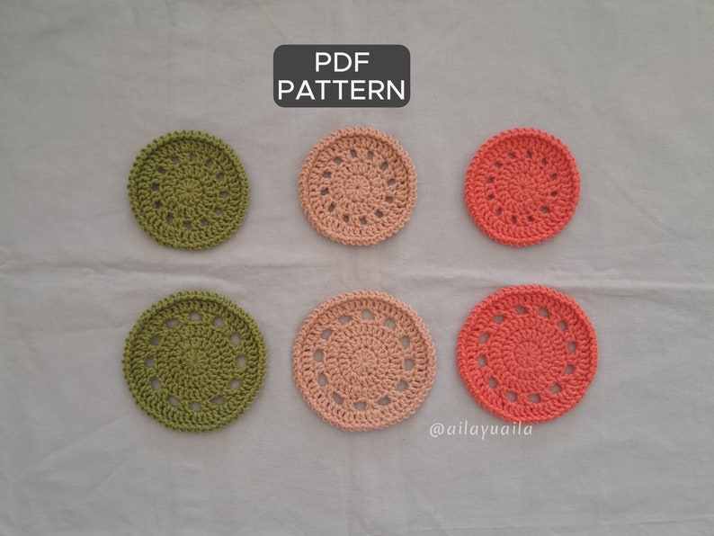 The Coaster Crochet Pattern, the Coaster PDF Pattern, Cup Coaster ...