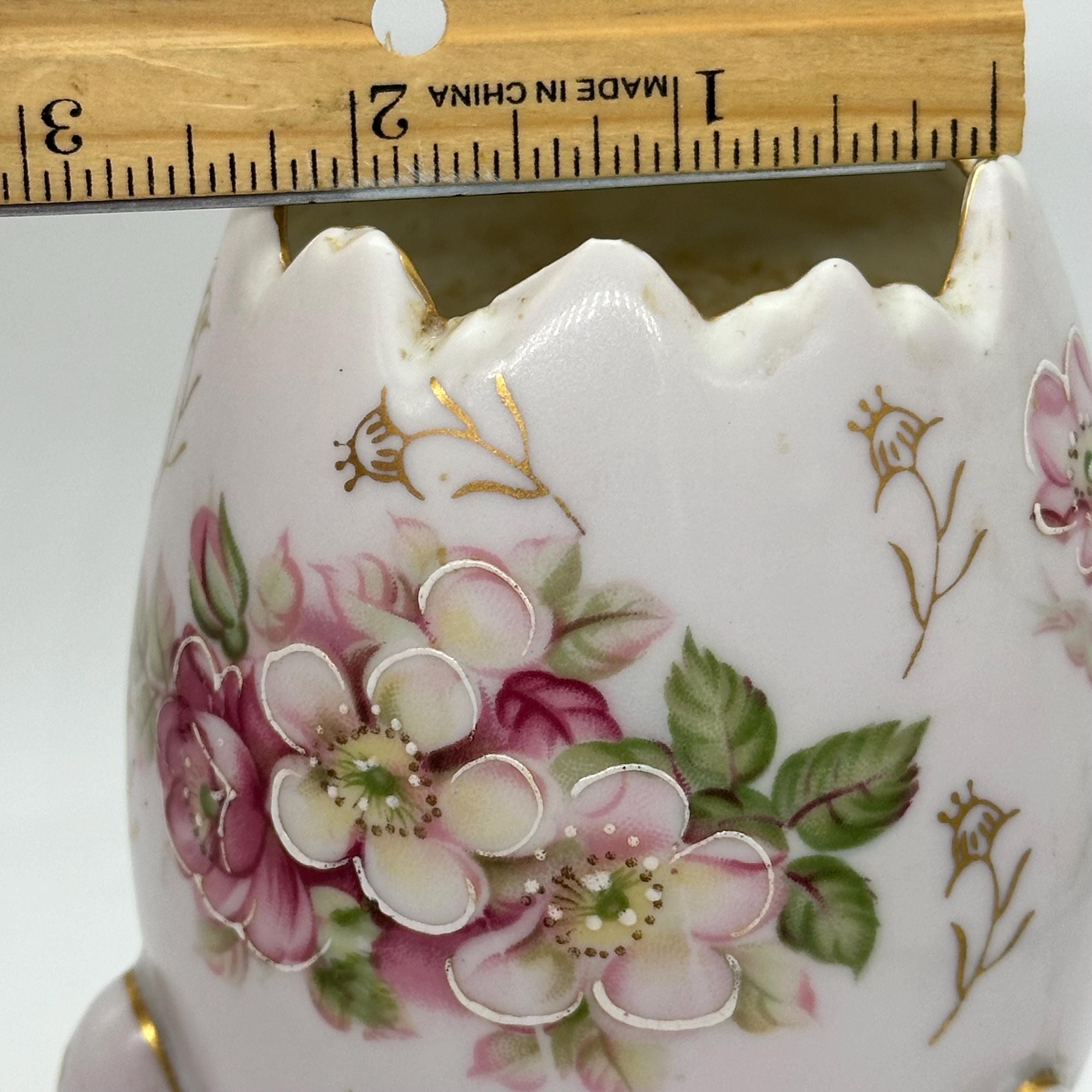 Cracked Egg China Painted Floral Design by Inarco Vintage Collectors ...