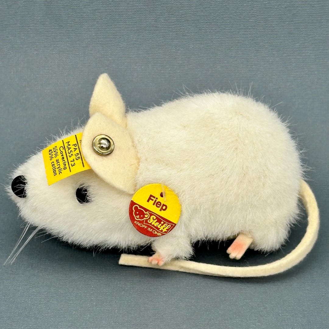 Steiff Mouse Fiep Plush Mouse Vintage Plush Mouse Collectibles White ...