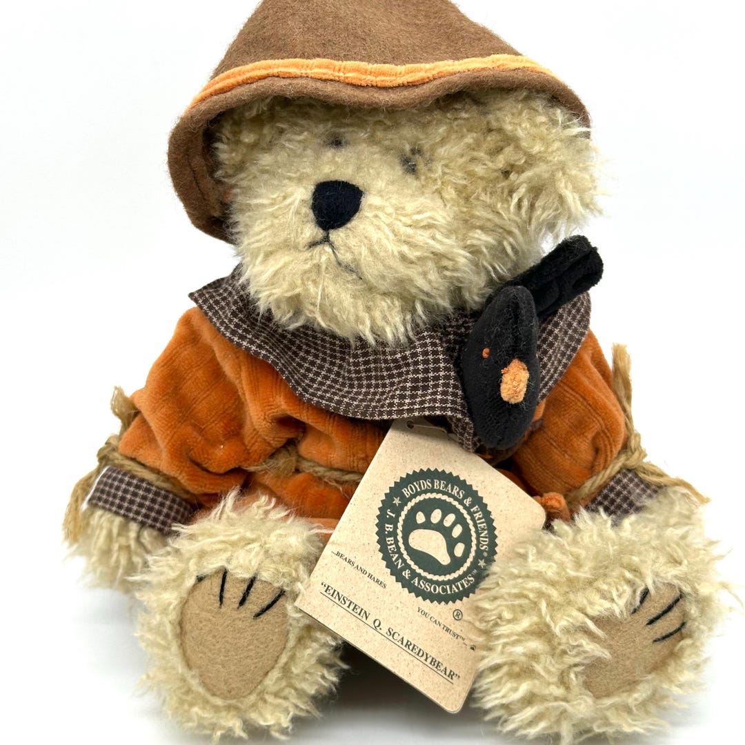Boyds Bear Einstein Q. Scaredybear Plush Soft Toy Stuffed Animal ...