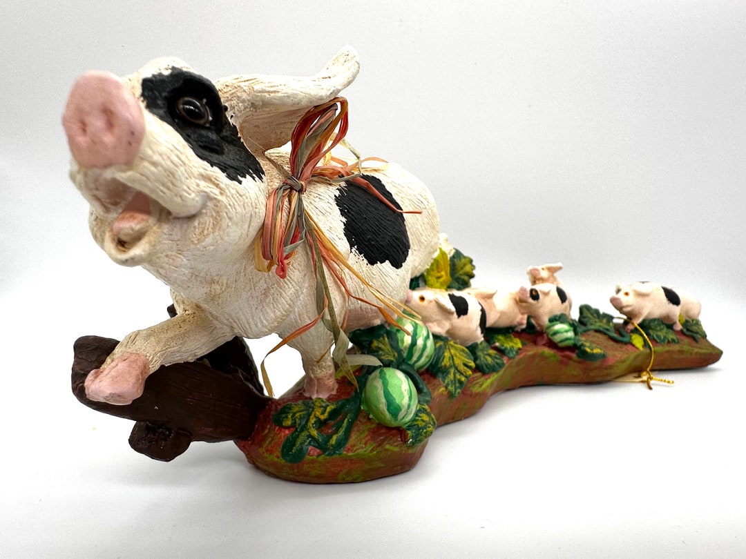 Pete Aspit Character Collectibles Pig With Piglets Statue 1992 Vintage ...