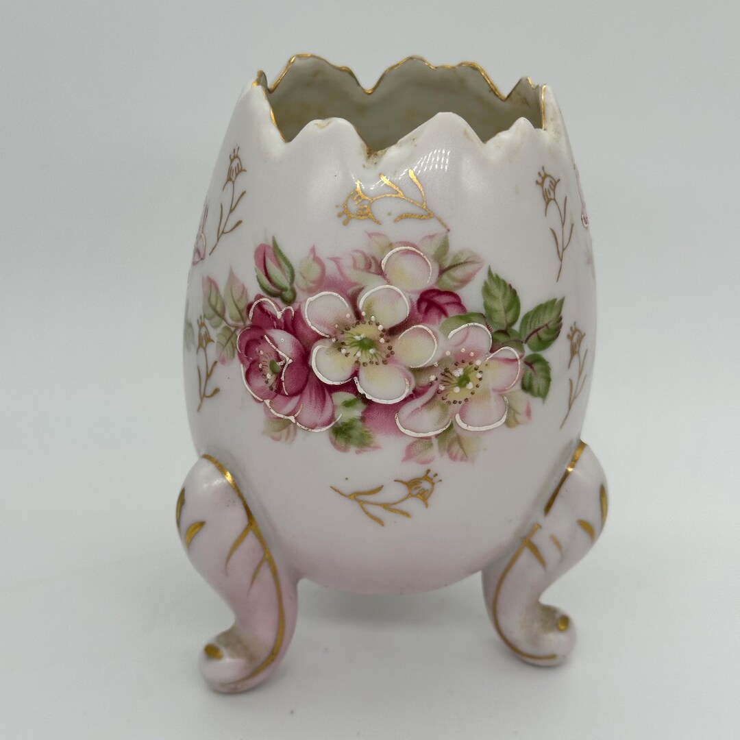 Cracked Egg China Painted Floral Design by Inarco Vintage Collectors ...