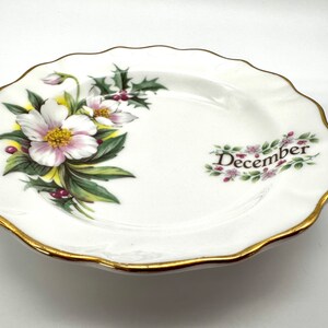 Duchess, Flower of the Month, December, Bone China Saucer Plate Ring ...