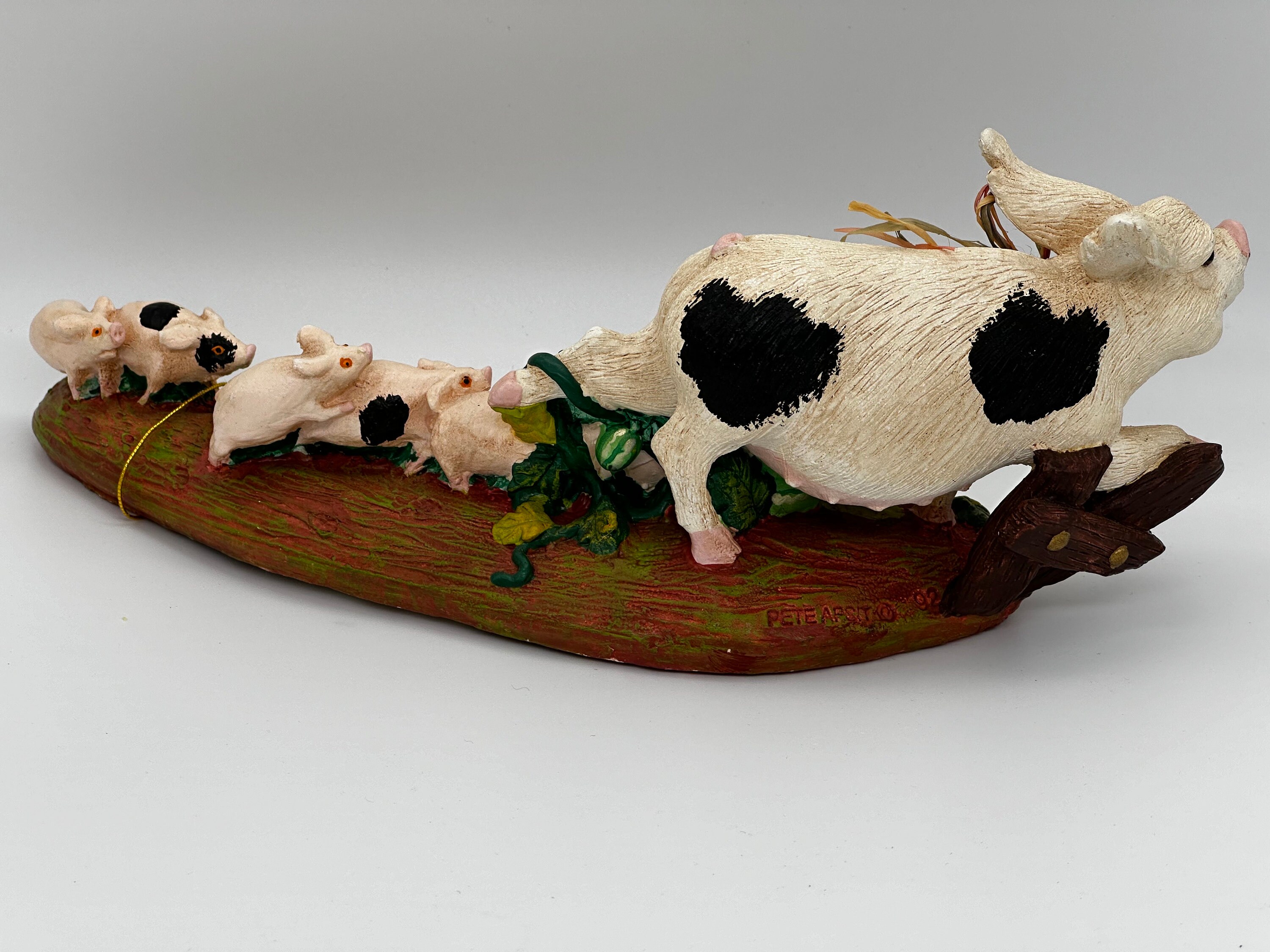 Pete Aspit Character Collectibles Pig With Piglets Statue 1992 Vintage ...