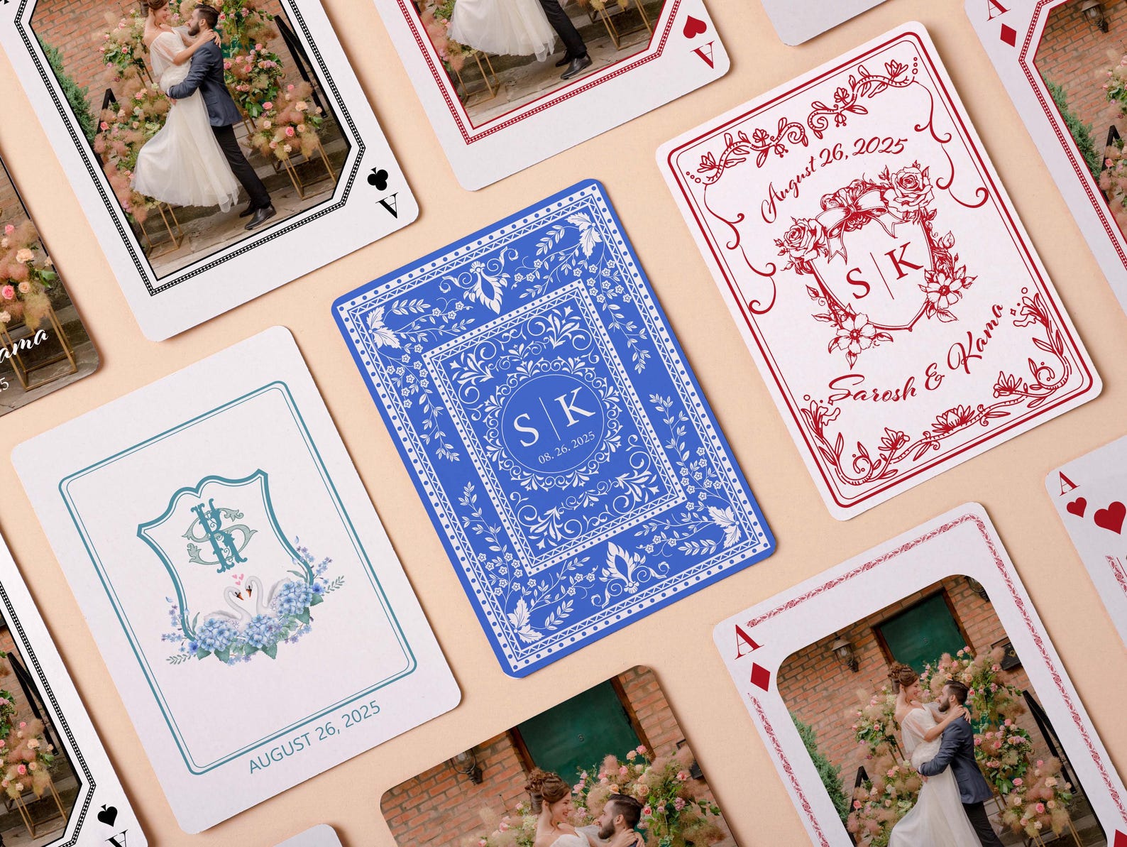 Photo Gift, Custom Monogram Playing Cards, Personalized Gift, Ideal ...