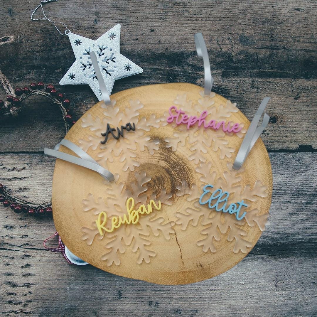 Personalized Snowflake Christmas Ornament Custom Name Decoration - Etsy