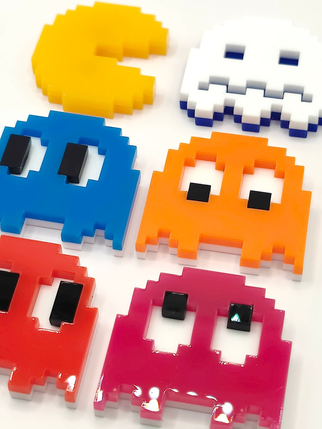Acrylic Fridge Magnets Pac-man Blinky / Pinky / Inky / Clyde Characters ...