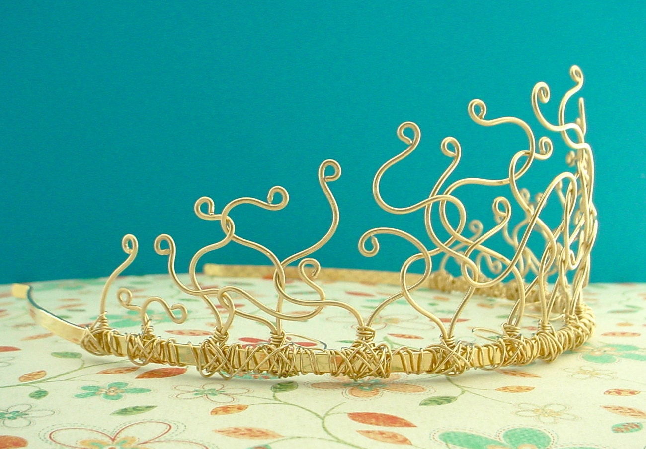 Gold Organic Tiara - Etsy