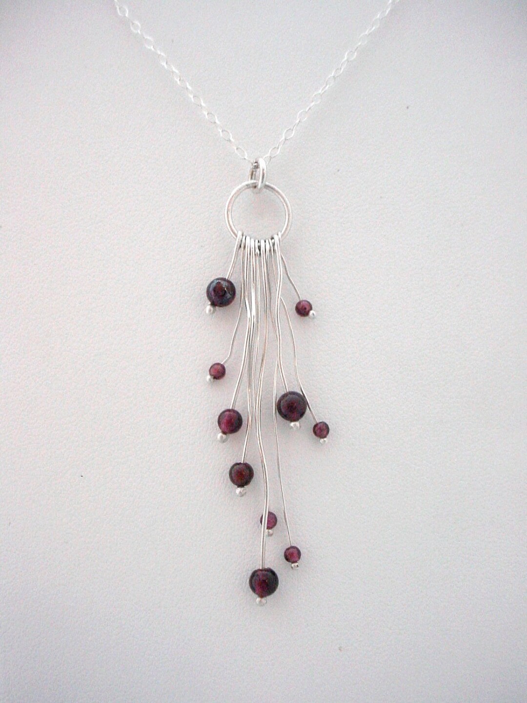 Silver & Gemstone Necklace, Custom Stone Choices, Free Shipping - Etsy