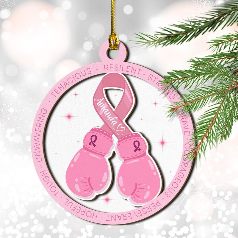 Breast Cancer Ornament - Etsy