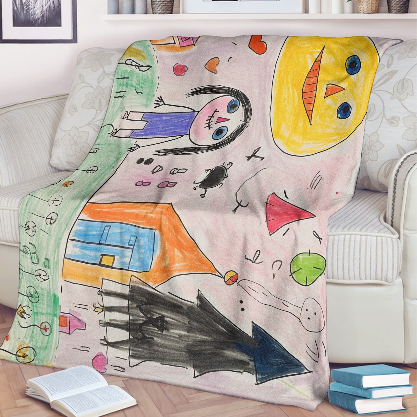 Personalized Actual Hand-drawn Blanket, Actual Hand Writing Gift ...