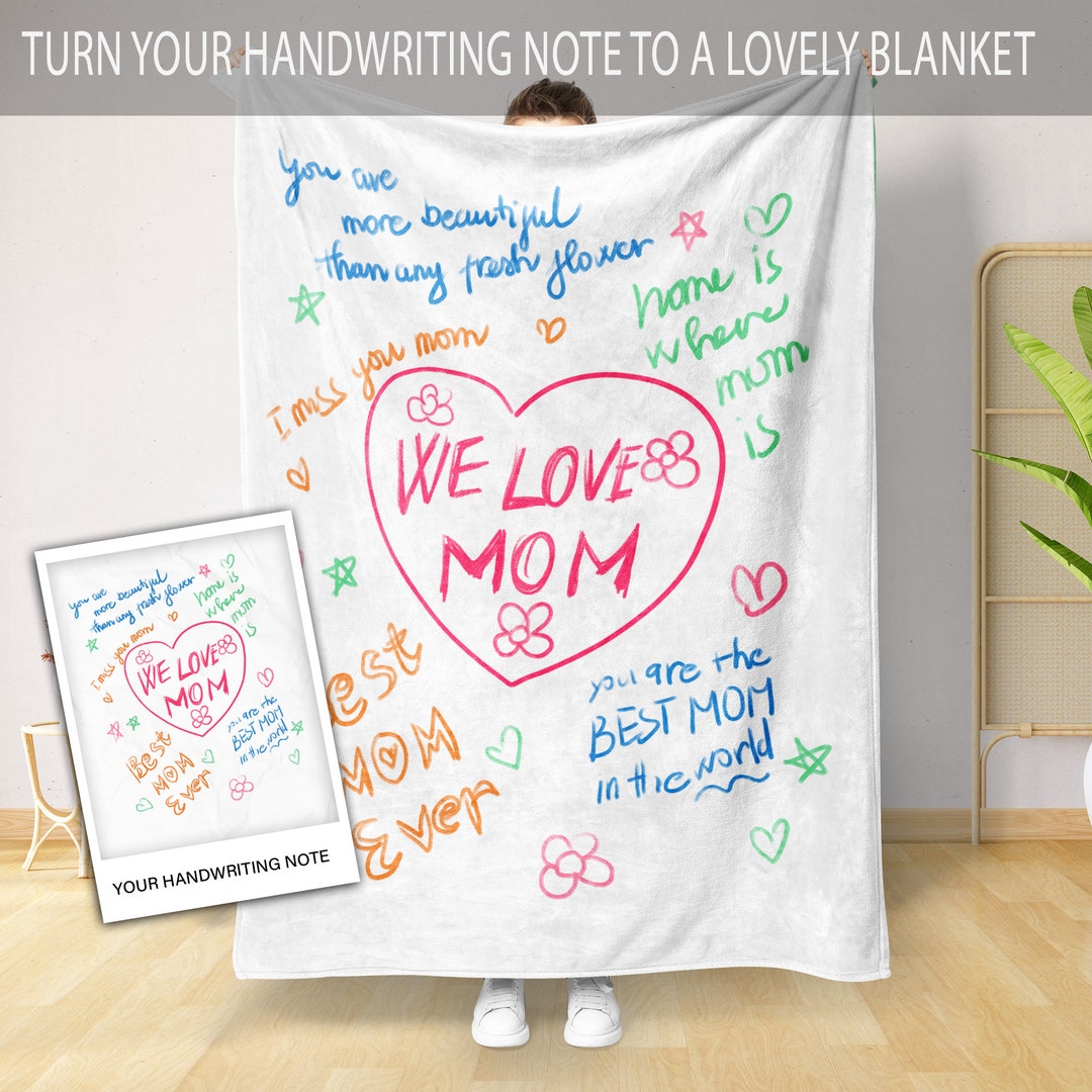 Personalized Handwriting Notes Blanket, Actual Hand Draw Gift ...