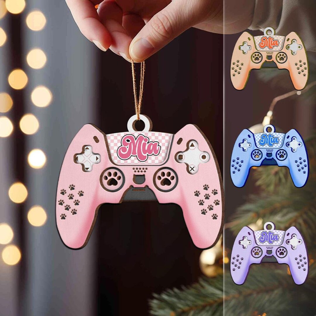 Personalized Gamer Girl Layered Ornament, Gift for Gamer, Gamer Girl ...