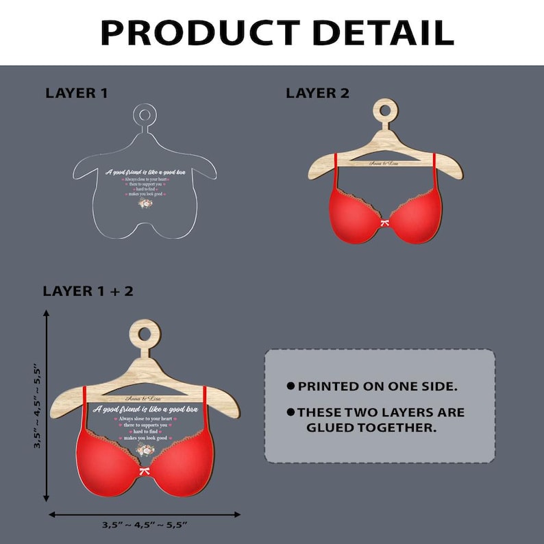 Personalized Bra Layered Ornament, A Good Friend is Like A Good Bra ...