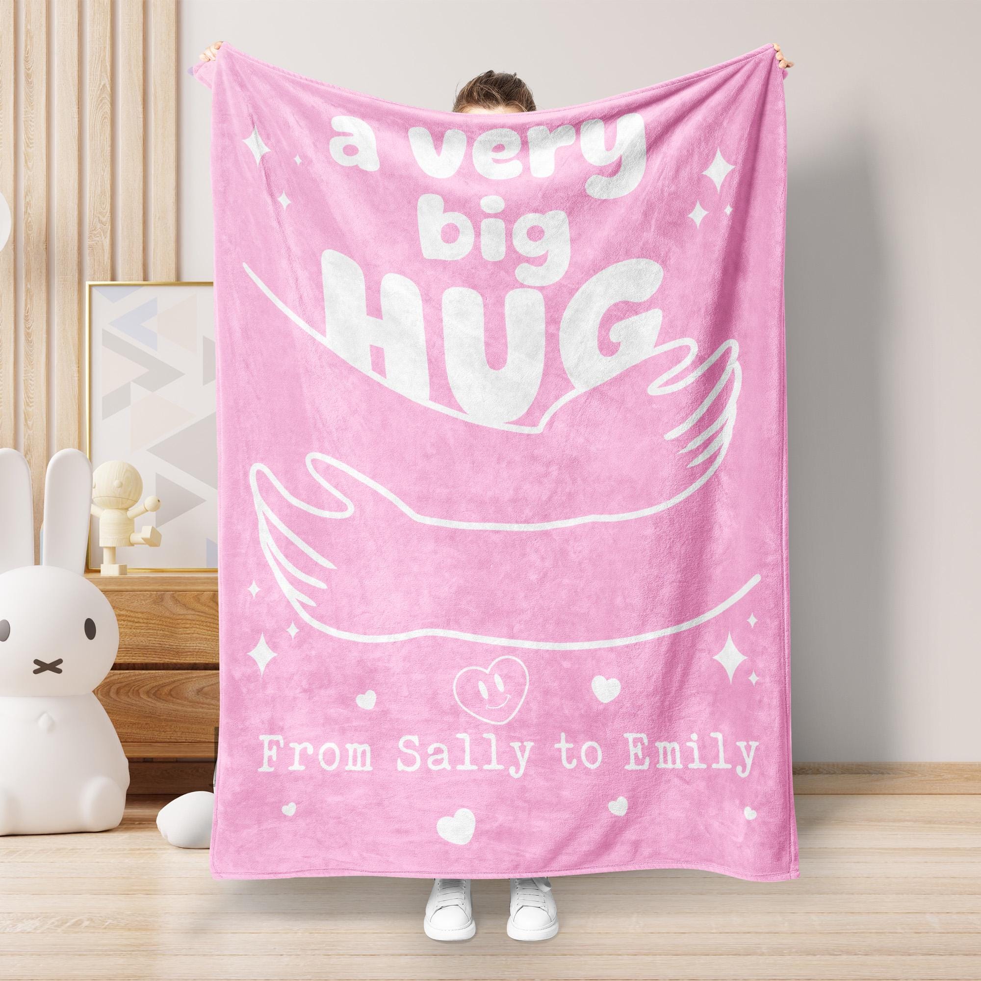 Personalized Hug Blanket - Get Well Soon Blanket, Custom Name Sending ...