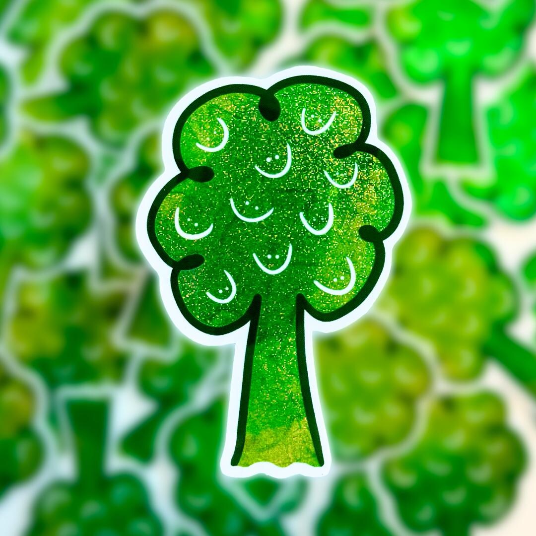 Happy Tree Sticker, Smiley Face Tree Sticker, Smiley Face Sticker, Tree ...