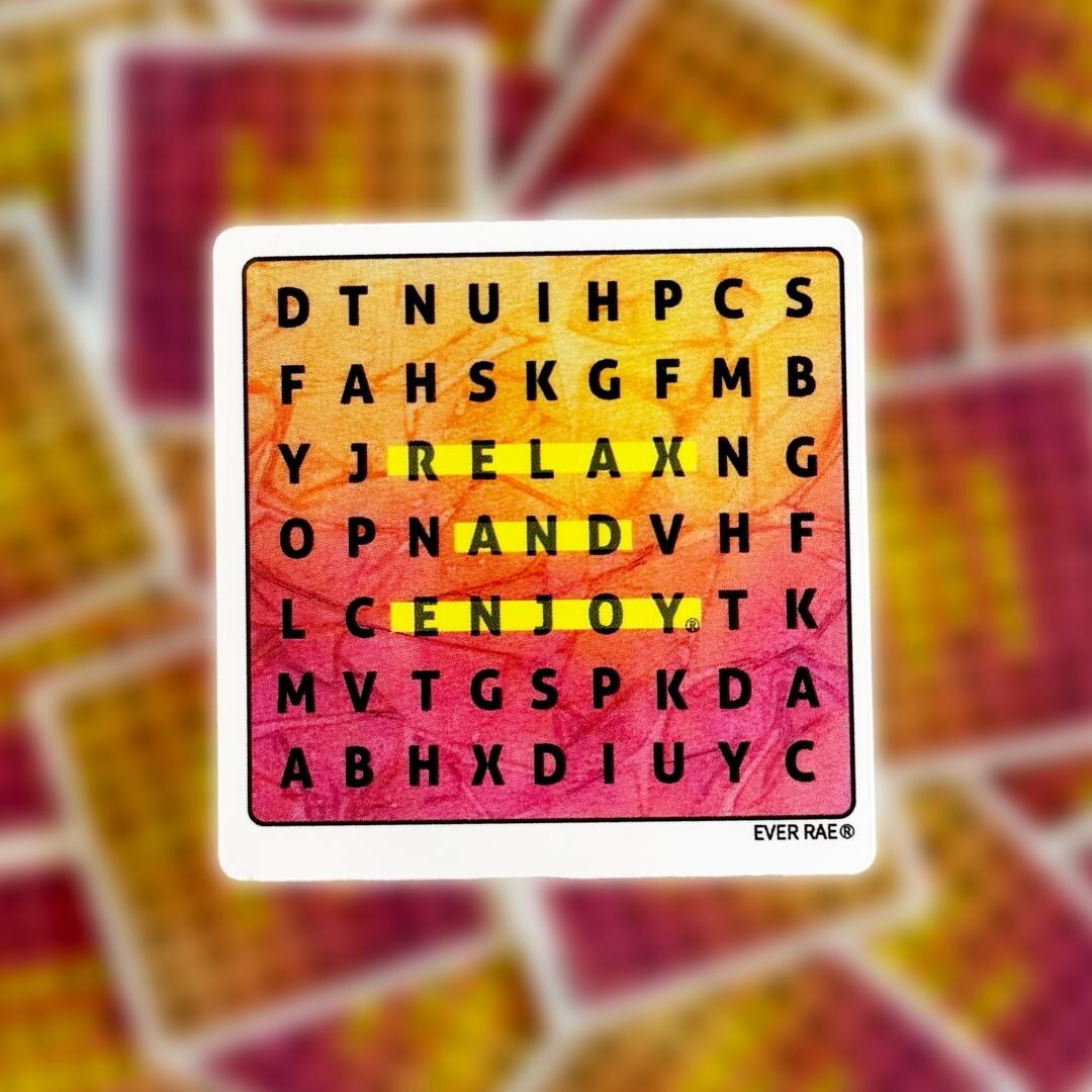 Word Search Sticker, Puzzle Lover Sticker, Fun Games Sticker, Relaxing ...