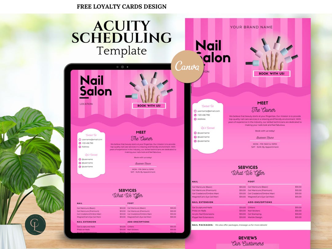Editable Template, Nail Tech Acuity Scheduling Template, Nail Tech ...