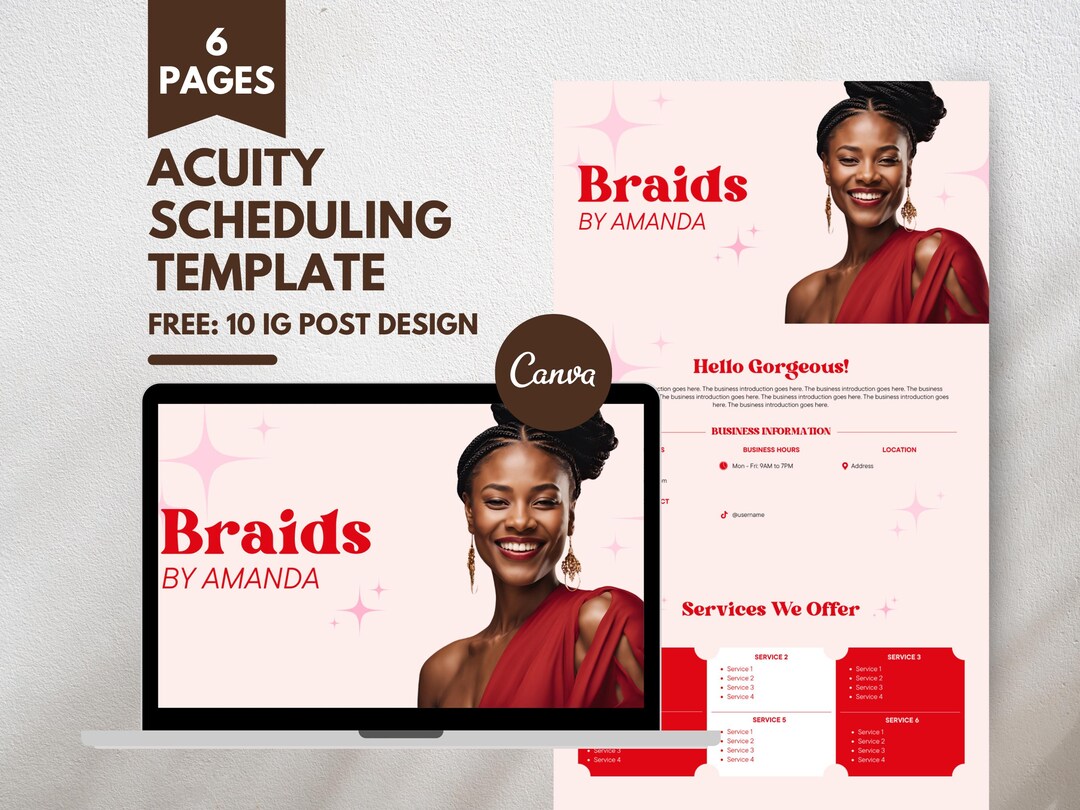 Braid Website Template, Acuity Scheduling Template, Braid Acuity Scheduling Template, Website ...