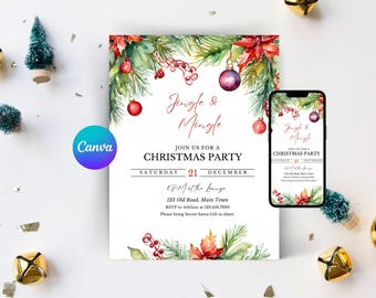 Editable Christmas Party Invitation Template (digital Download) - Etsy