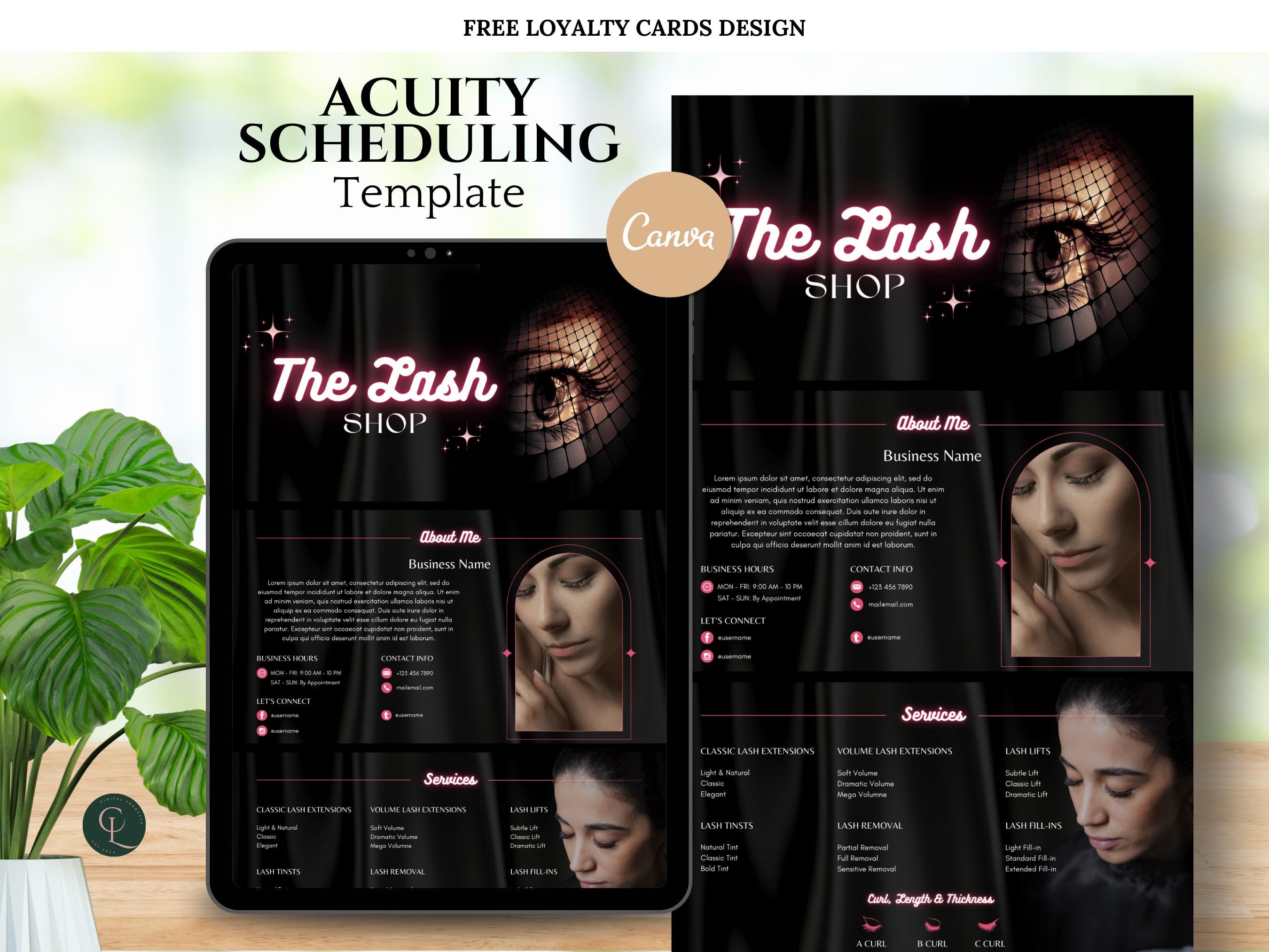 Lash Acuity Scheduling Template, Lash Website Template, Lash Tech ...