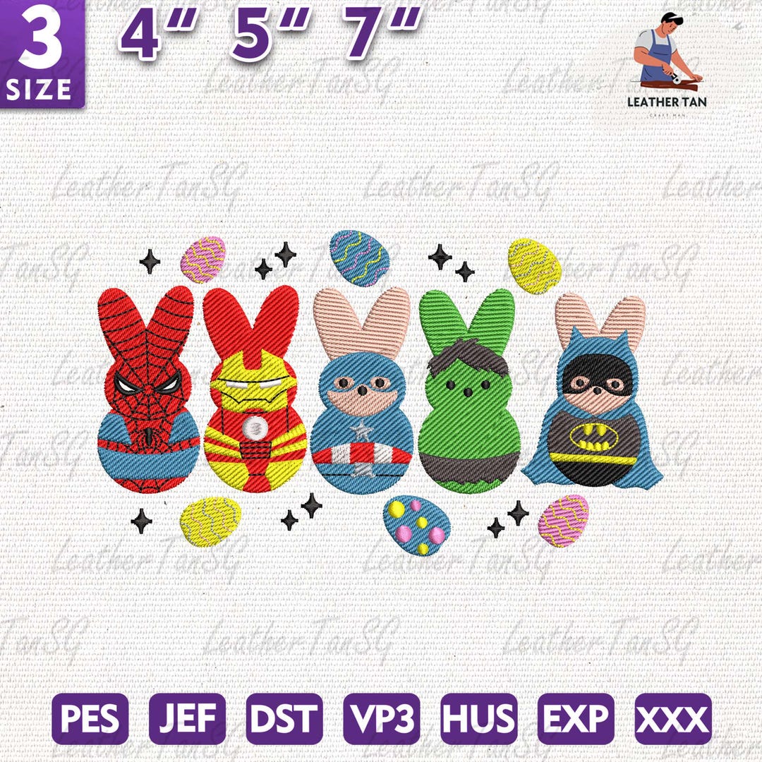 Easter Hero Friends Embroidery Design, Easter Day Embroidery Design ...